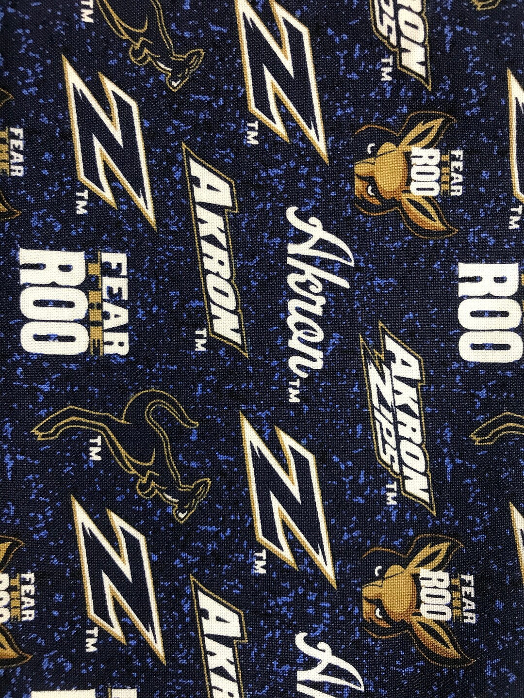 Akron University Zips Fear the Roo Pleated Mask / Akron / Ohio / Zips ...