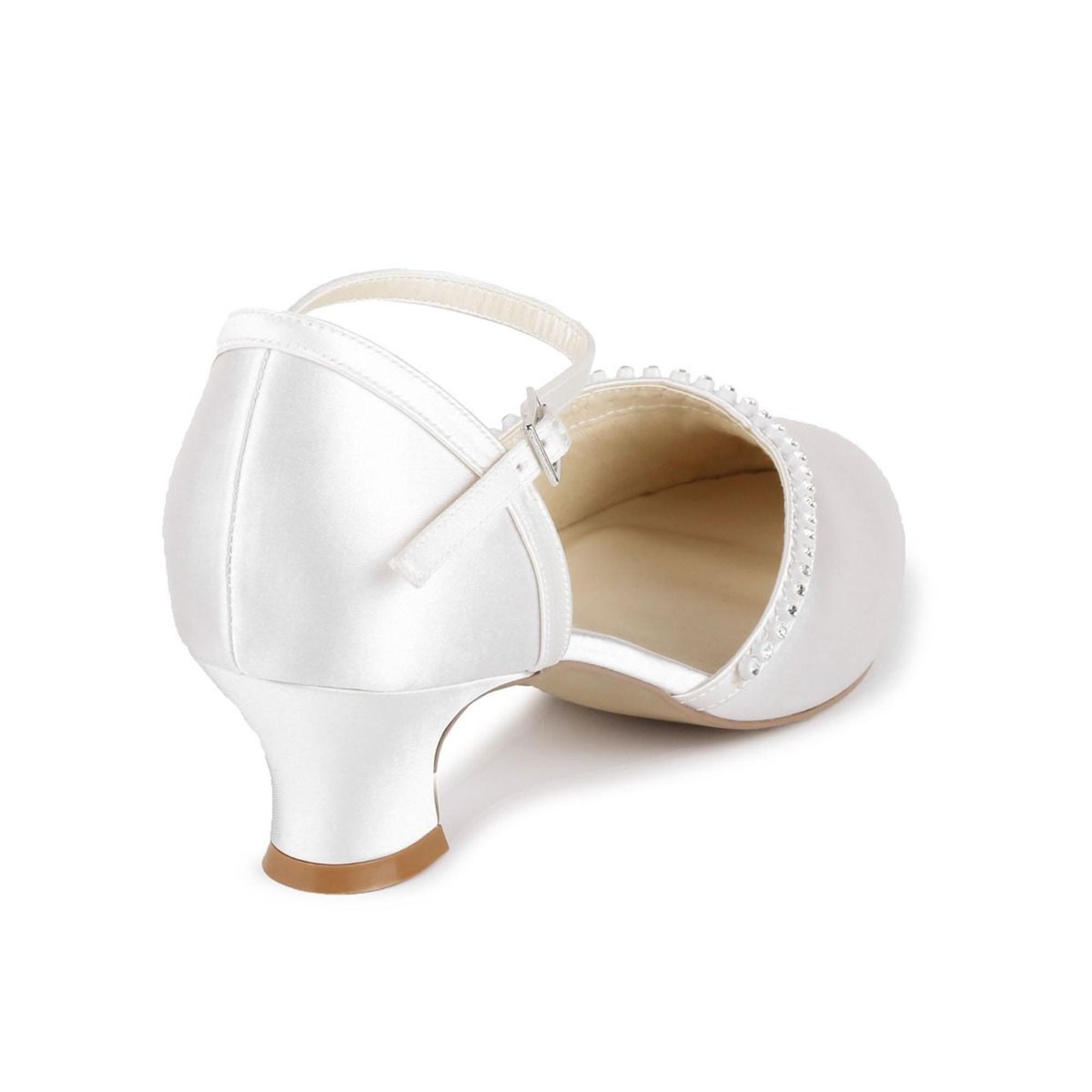 Ivory Satin Bridal Wedding Shoes Ivory Bridal Low Heel Shoes | Etsy