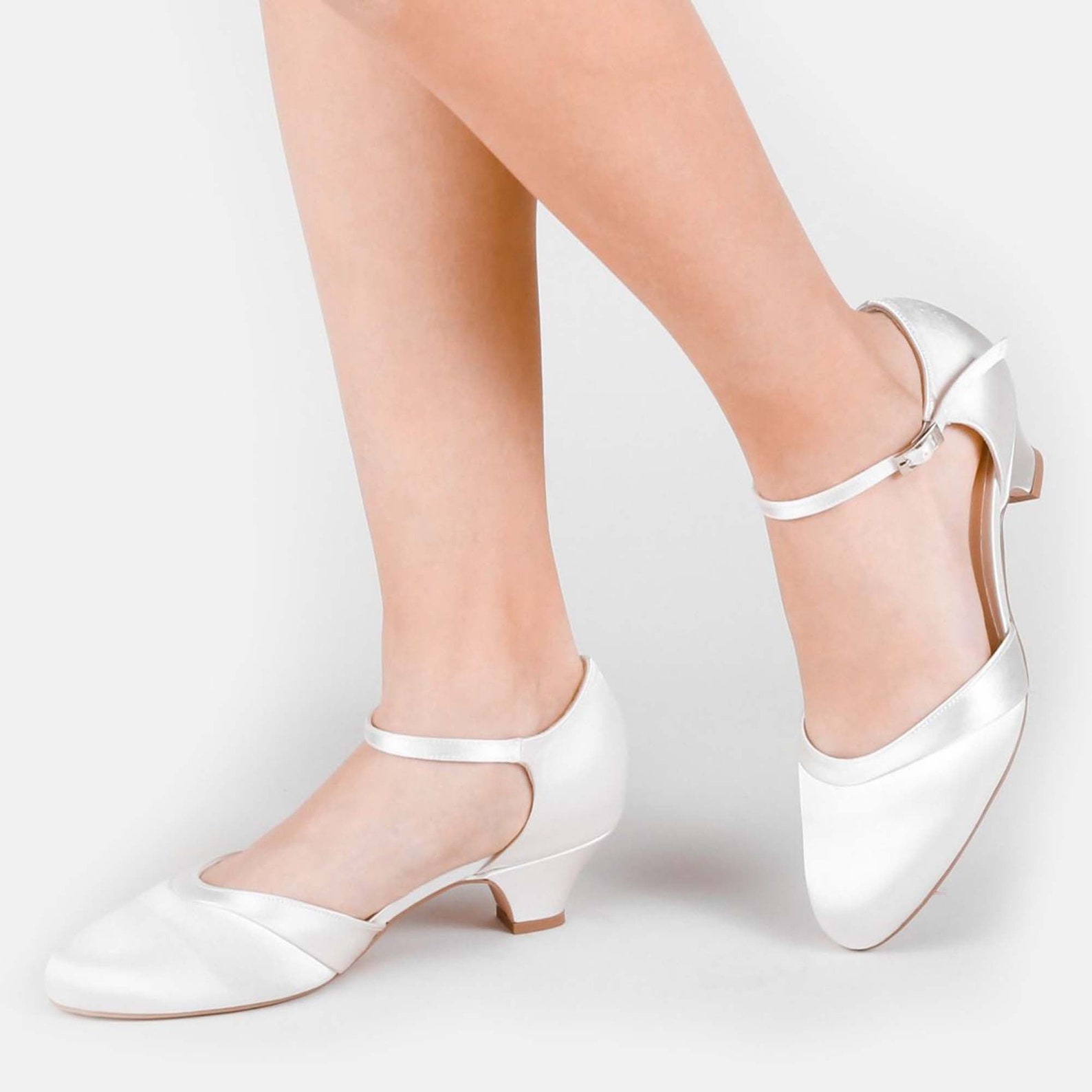 Ivory Satin Bridal Wedding Two Part Shoes Ivory Bridal Low - Etsy