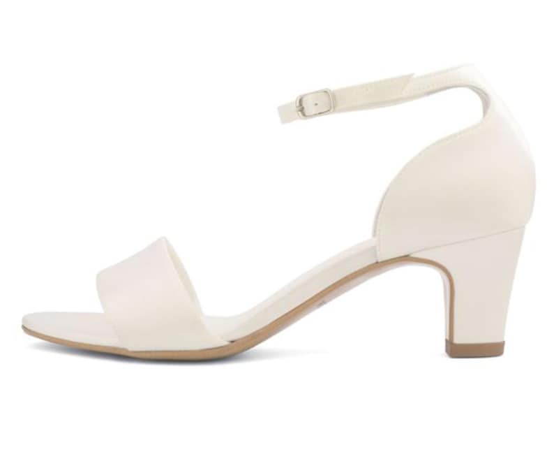 Ivory Satin Wedding Sandals Ivory Bridal Low Heel Shoes Low Etsy