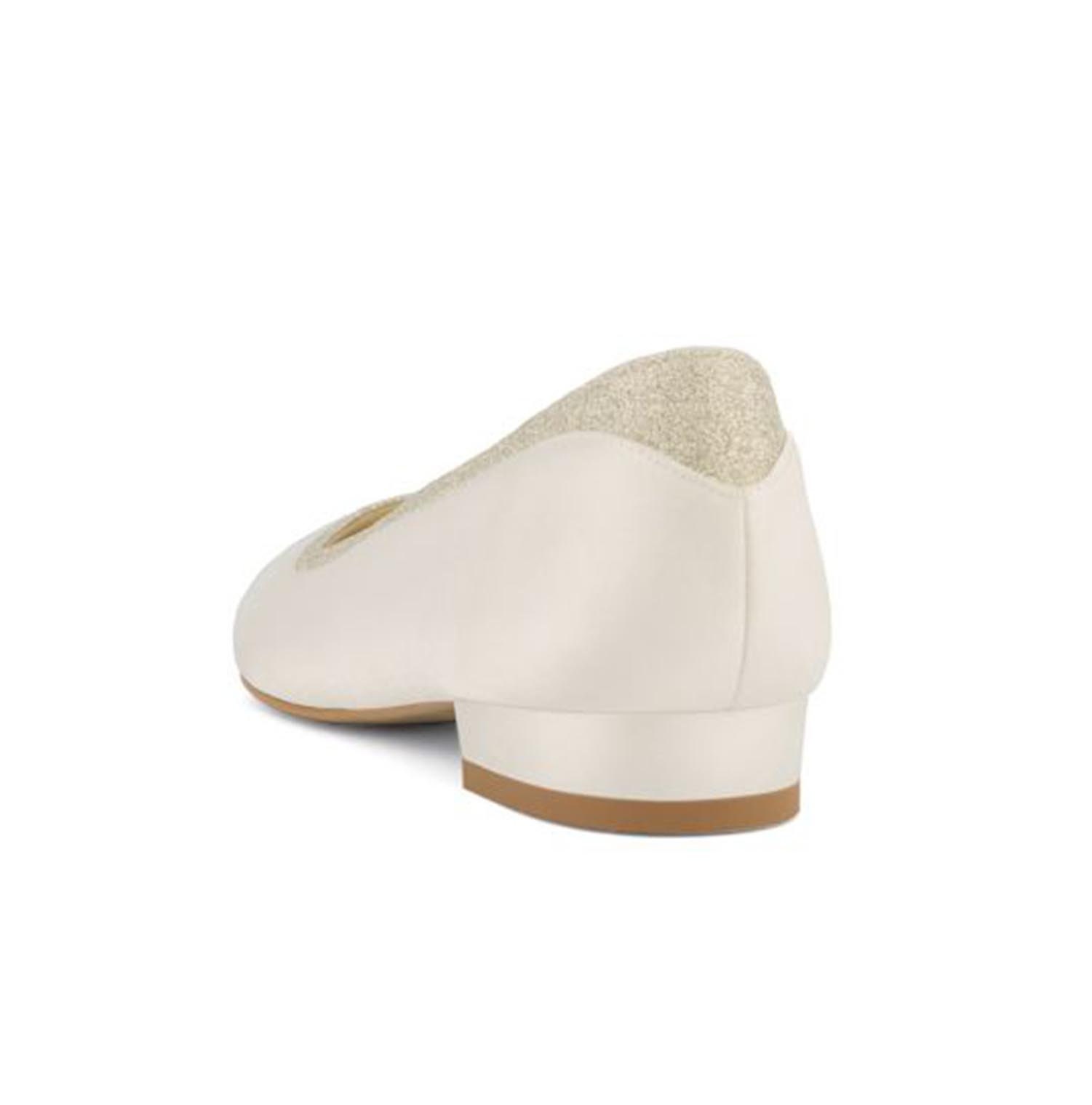 Ivory Satin Flat Wedding Shoes Ivory Bridal Low Heel Shoes - Etsy UK