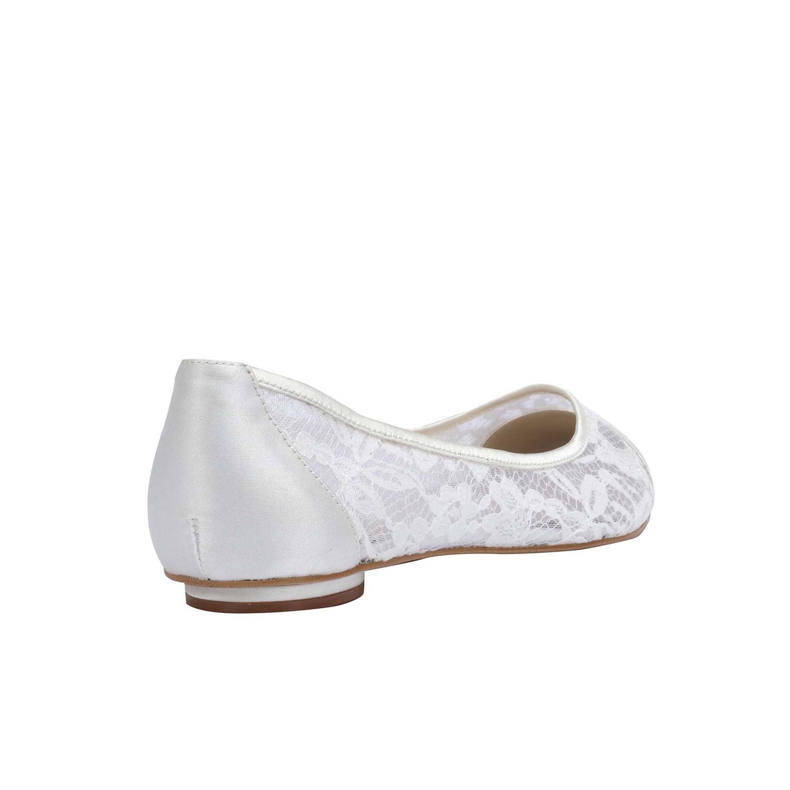 Women's Ivory Lace Flat Wedding Bridal Bridesmaid Ballet Ballerina ...