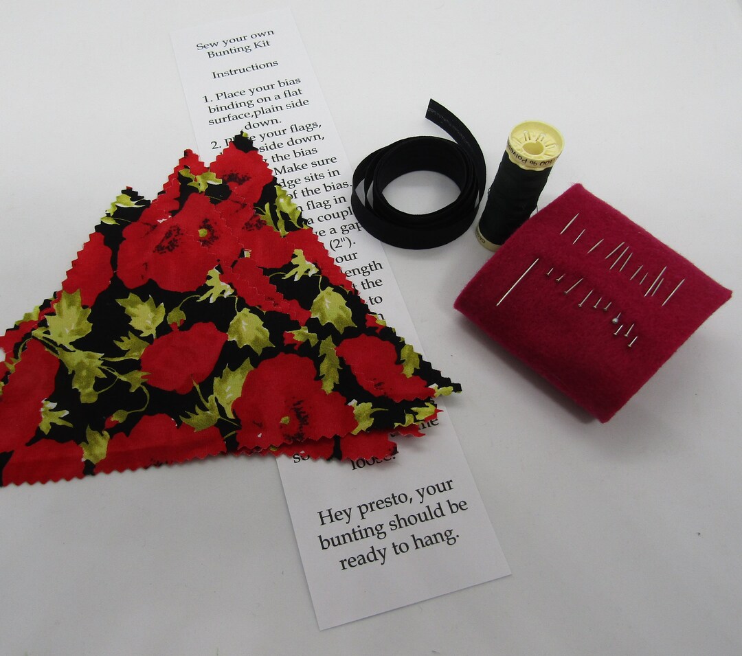 Make/sew Your Own Bunting Kit- DIY Craft Project Pack - Birthday Party ...
