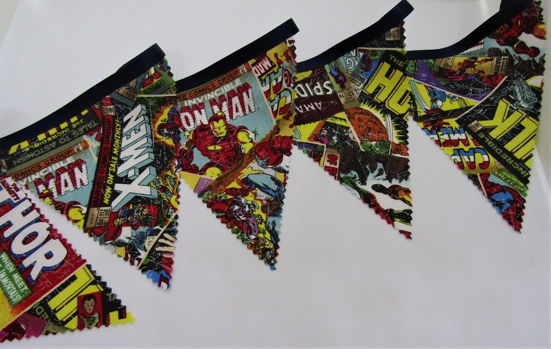Marvel, Super Hero, Bunting, Children's Bedroom Decor, Party Bunting ...