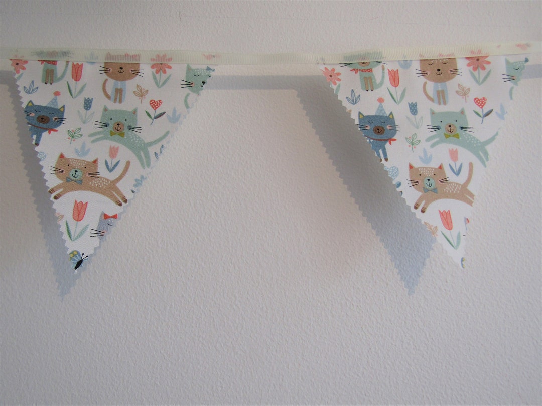 Cats Cute Cat Bunting Cat Bunting Pastel Coloured Bunting - Etsy