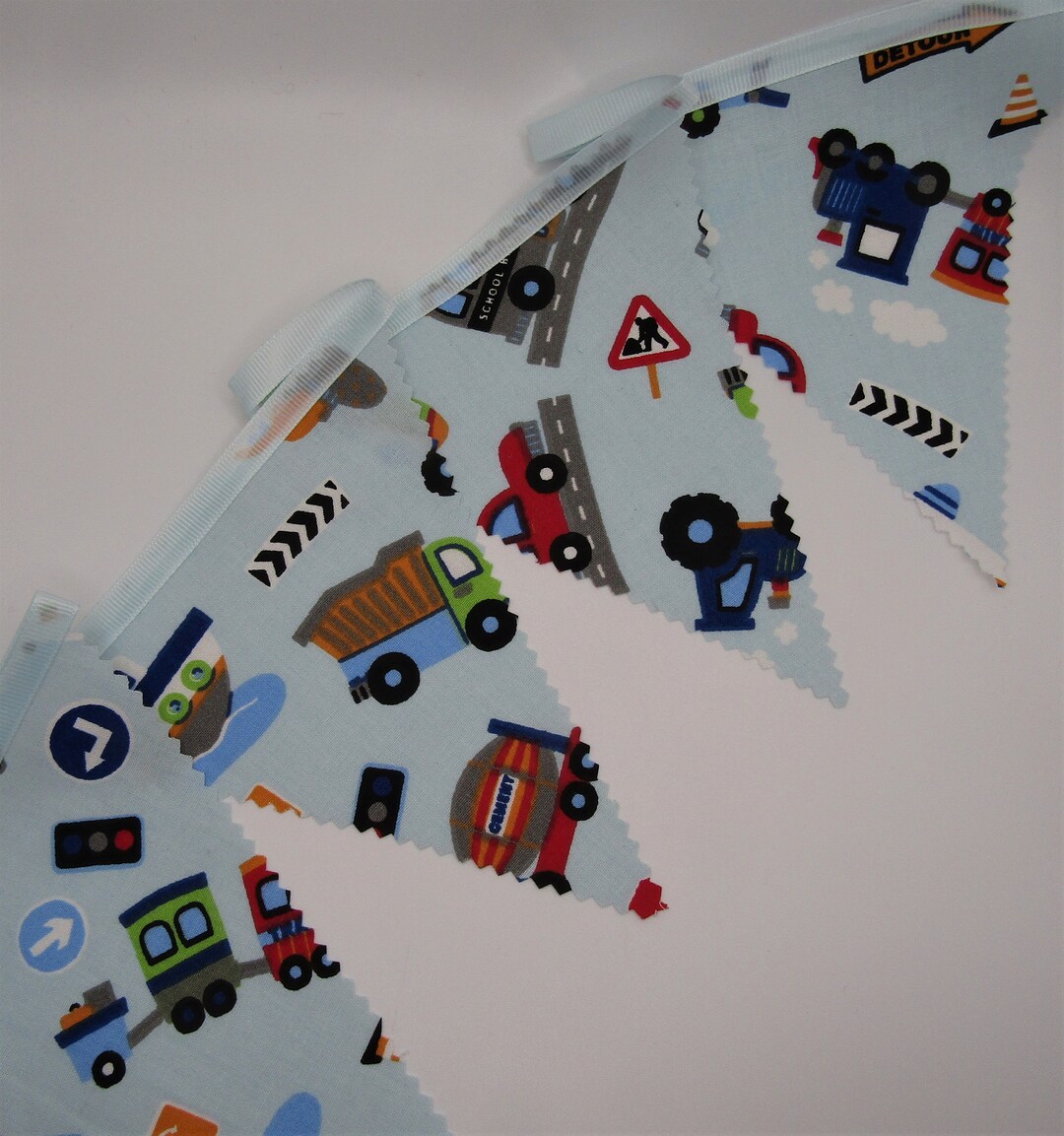Vehicle Bunting, Transport, Machinery, Boys Bedroom Decor, Gift Idea ...