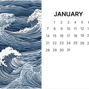 2024 Desk Calendar Printable Ocean, Nautical 3 Sizes (Instant Download ...
