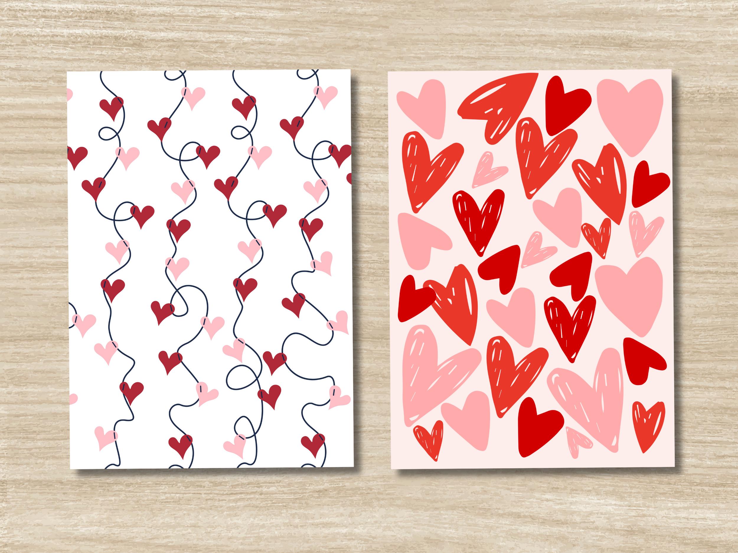Minimal Valentine’s Day Card Set – Simple Hearts, Classic, Love - Etsy