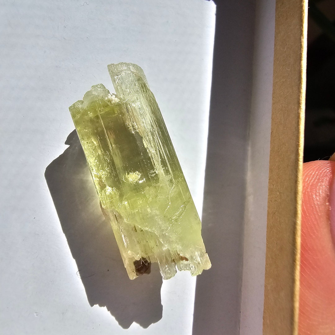 Heliodor Beryl, Etched Rare Raw Crystal Specimen, 6.2g Old Stock Padre ...
