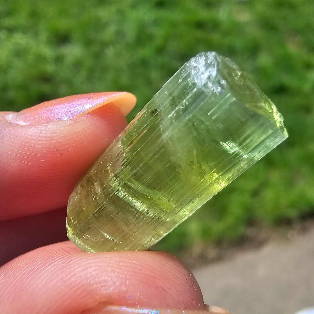 Green Tourmaline, Gemmy Himalaya 5.7g Crystal, California Gemstone, Raw ...