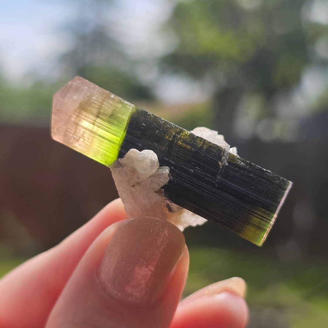 11.4g Tourmaline Crystal, Stak Nala, Raw Elbaite, Double Terminated ...