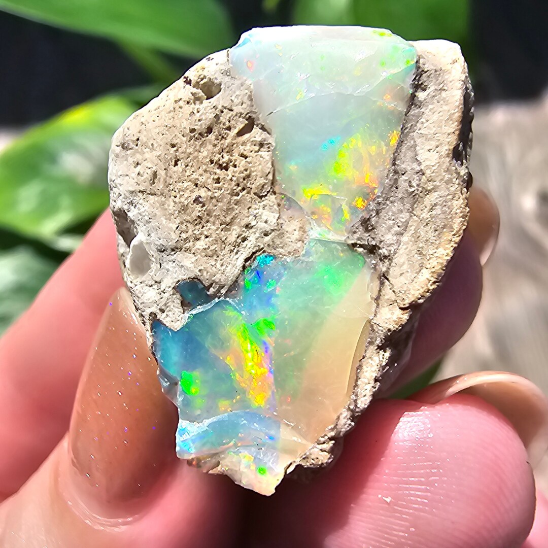 30ct Raw Opal, Rough Rare Rainbow Mineral Specimen, Rainbow Flashy Gem ...
