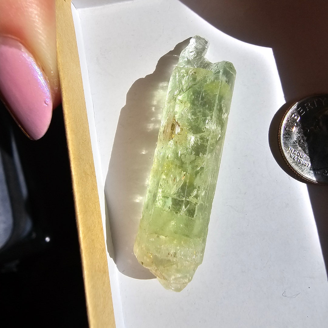 Heliodor Beryl, Etched Rare Raw Crystal Specimen, 8.6g Old Stock Padre ...