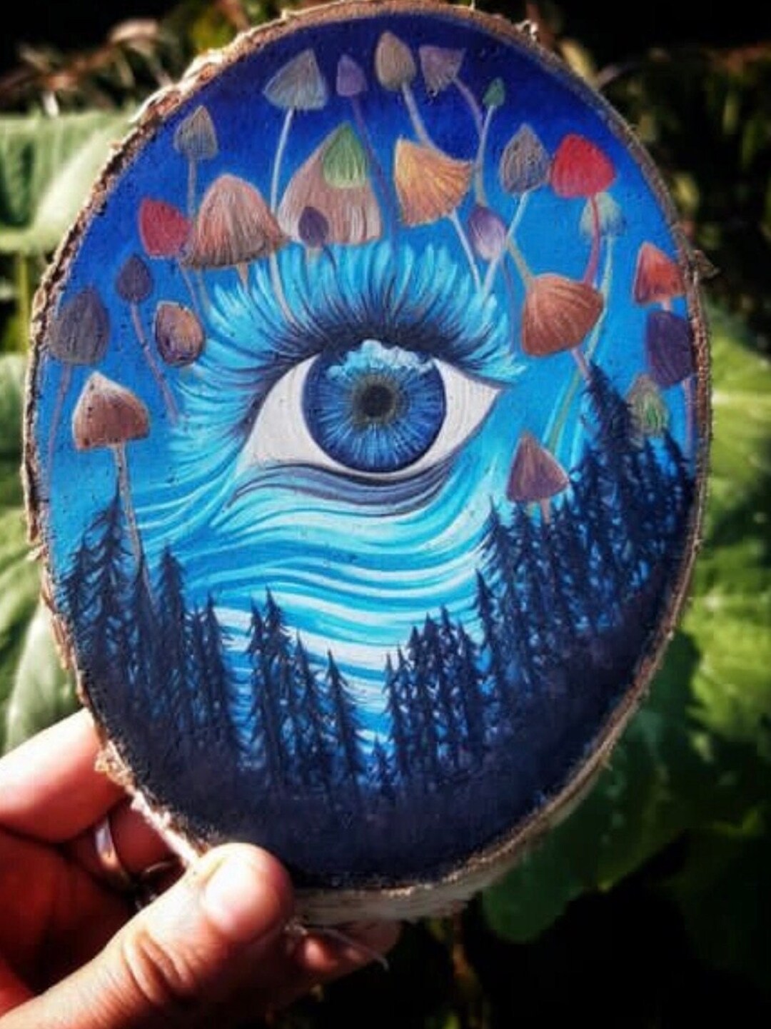 Fairy Art, Pyrography Wood Slice, Mushroom Lovers,, Fae, Psychedelic ...