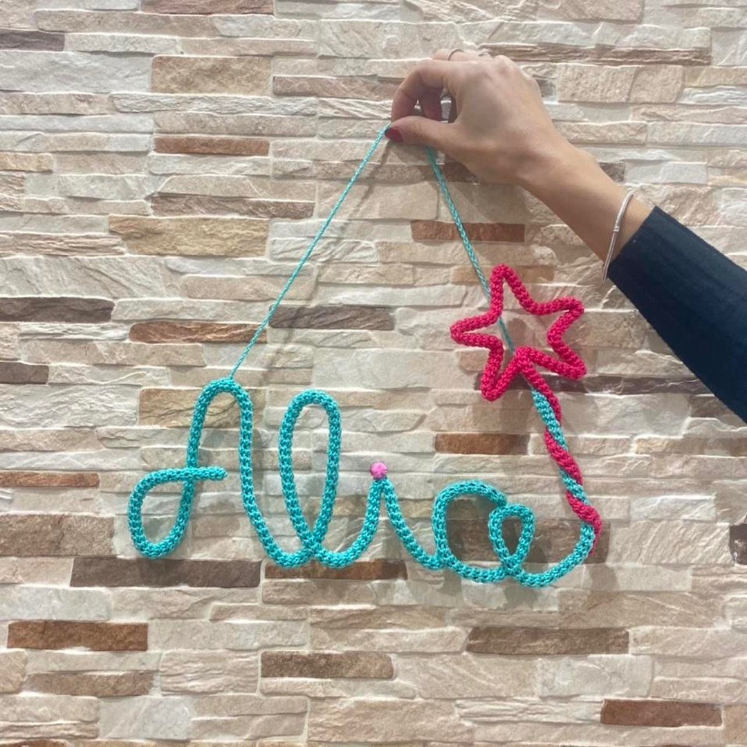 Written Tricotin Amigurumi Crochet Baby Newborn Bow Birth Name ...