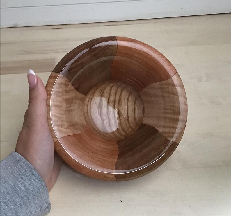 Segmented Wood Bowl Turned by Simple Woodturning Tools From Maple, Walnut and Cherry Segmented ...