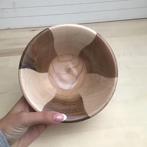 Segmented Wood Bowl Turned by Simple Woodturning Tools From Maple/walnut Segmented Bowl Blank - Etsy