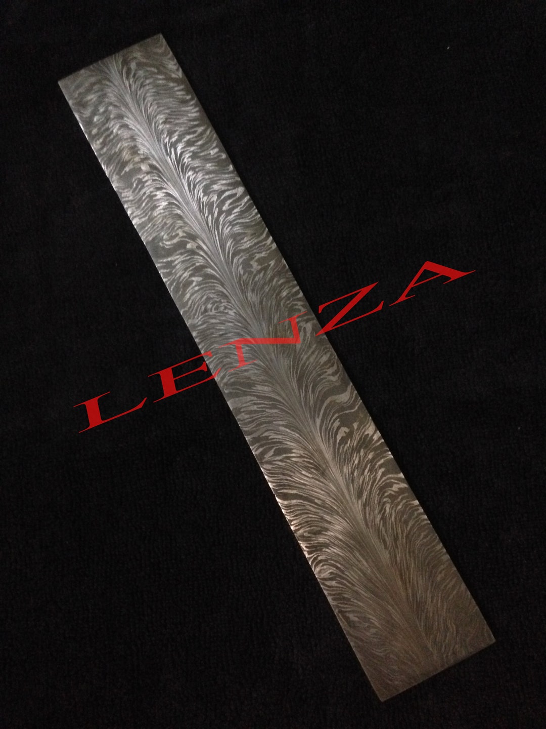 12 Handmade Feather Pattern Damascus Steel Billet Bar Blank for Knife ...
