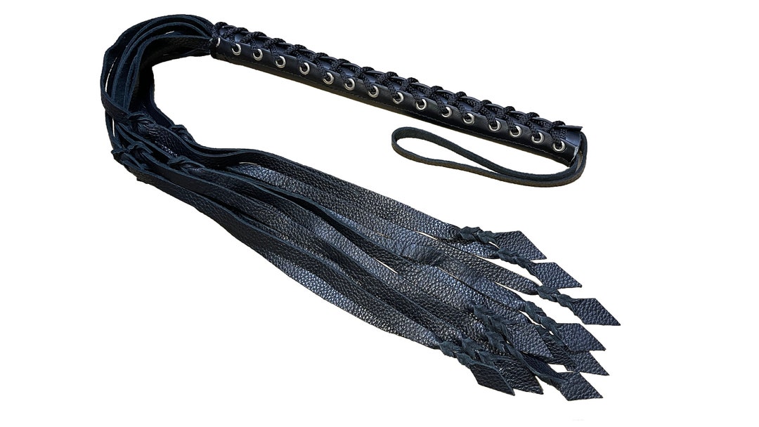 Big Max Heavy Duty Thuddy Black Thick Leather Flogger Tails Corset ...