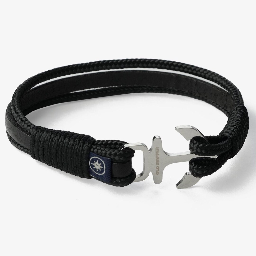 Hybrid JACK TAR Leather Rope Bracelet With Silver Color Anchor - Etsy