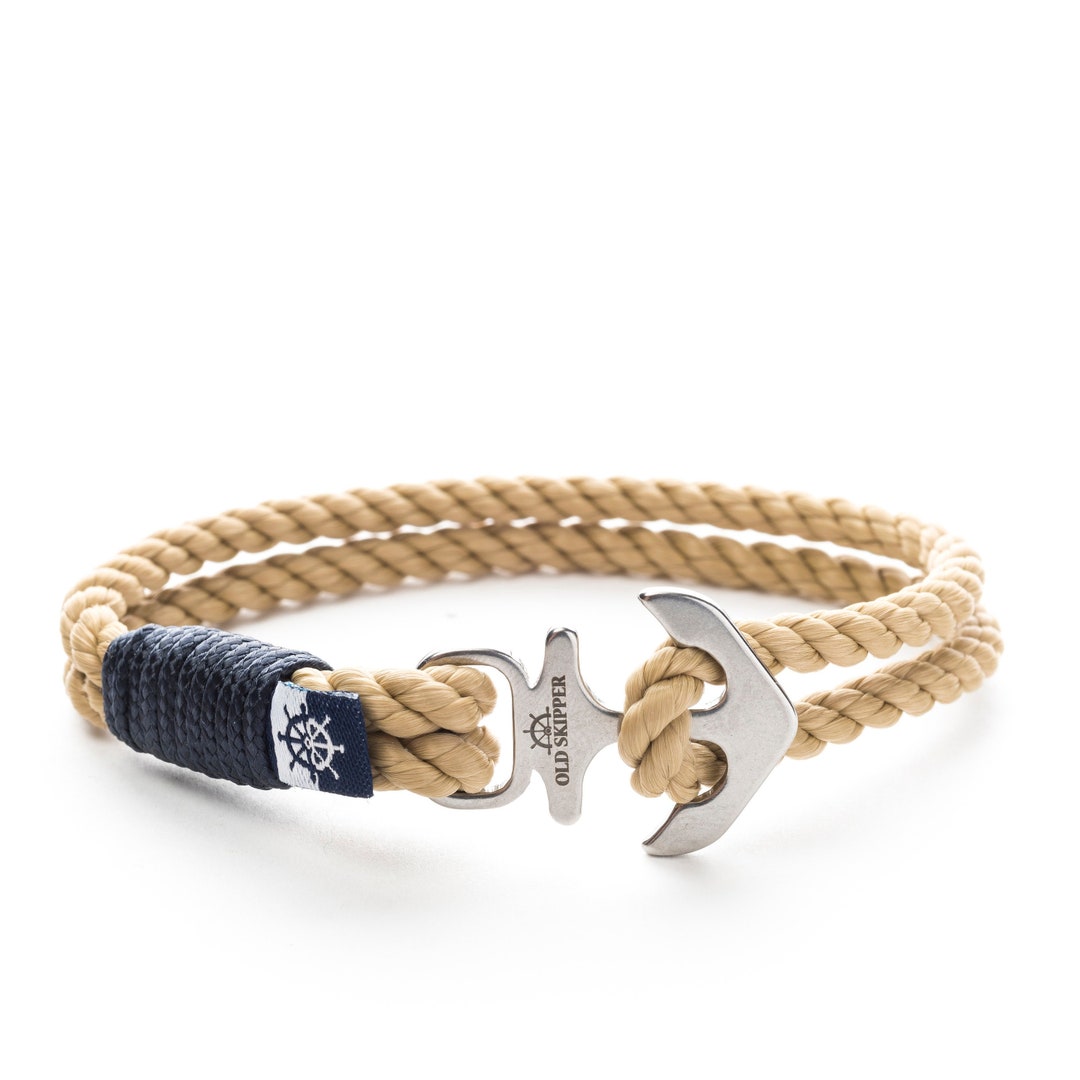 Men's Bracelet Anchor Nautical Marine Rope ARTURRO Gift for Him Couples ...