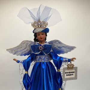 Elegant Angel Tree Topper, African American Angel Tree Topper, Gold ...