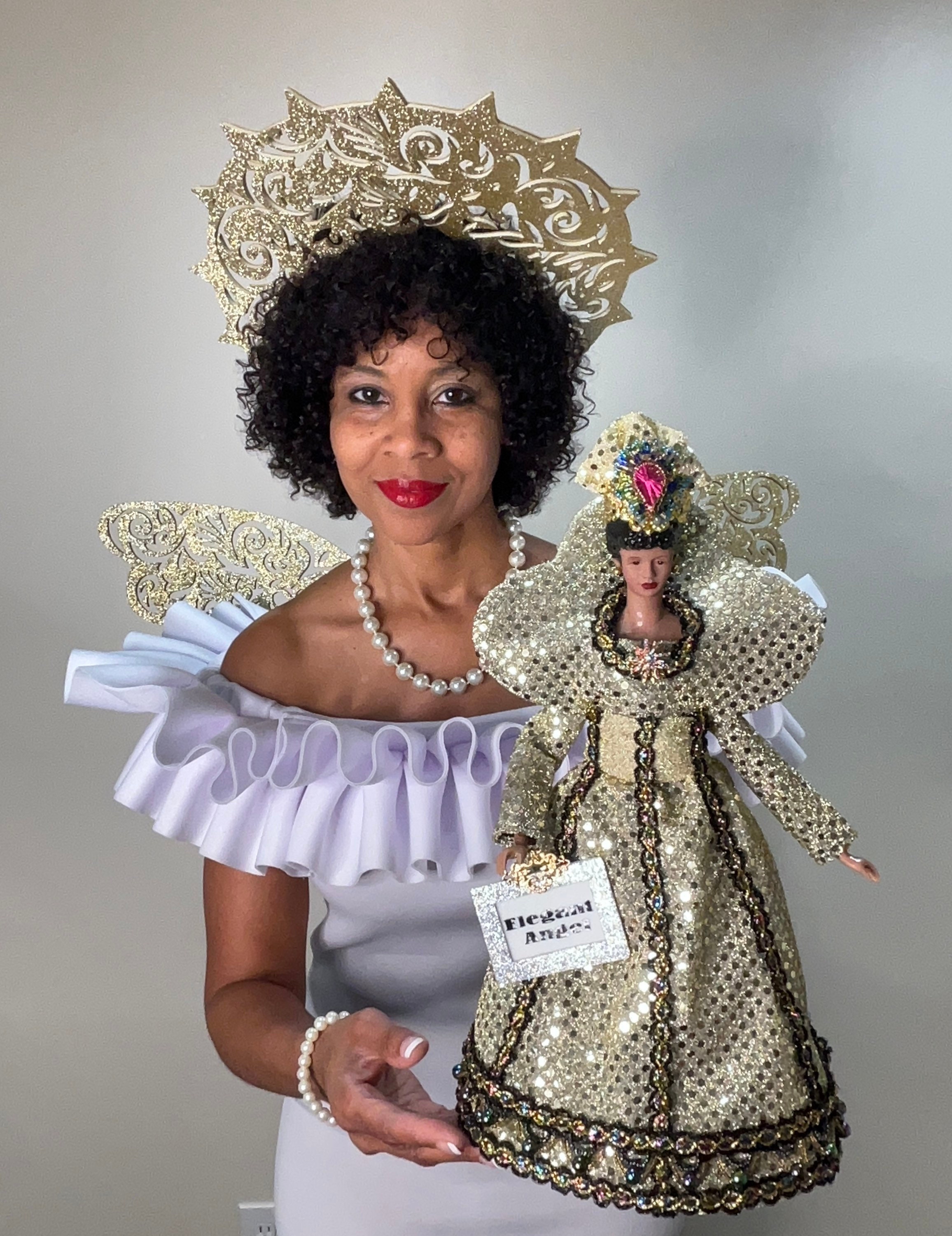 Elegant Gold Angel Tree Topper, African American Angel Tree Topper ...