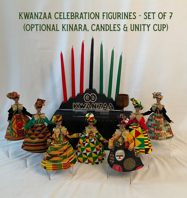Kwanzaa Set of Seven Figurines for Tabletop and Holiday Celebration ...