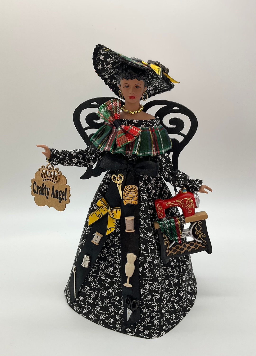 Handmade African American Angel Tree Topper Figurine - Crafty Sewing ...
