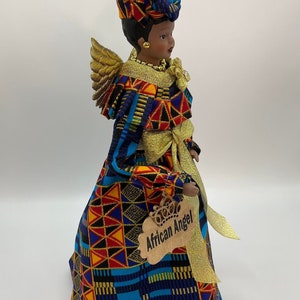 African Angel Tree Topper - Handcrafted 14 1/2 Inch Angel With Ankara ...