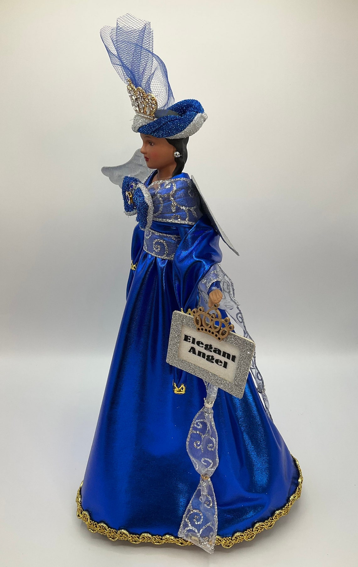 Elegant Angel Tree Topper, African American Angel Tree Topper, Gold ...