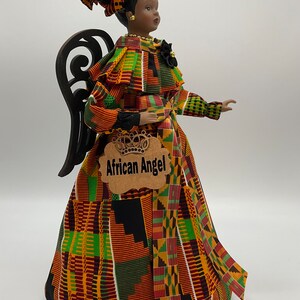 Afrocentric Angel Tree Topper, African Kente Print, Ethnic Christmas ...