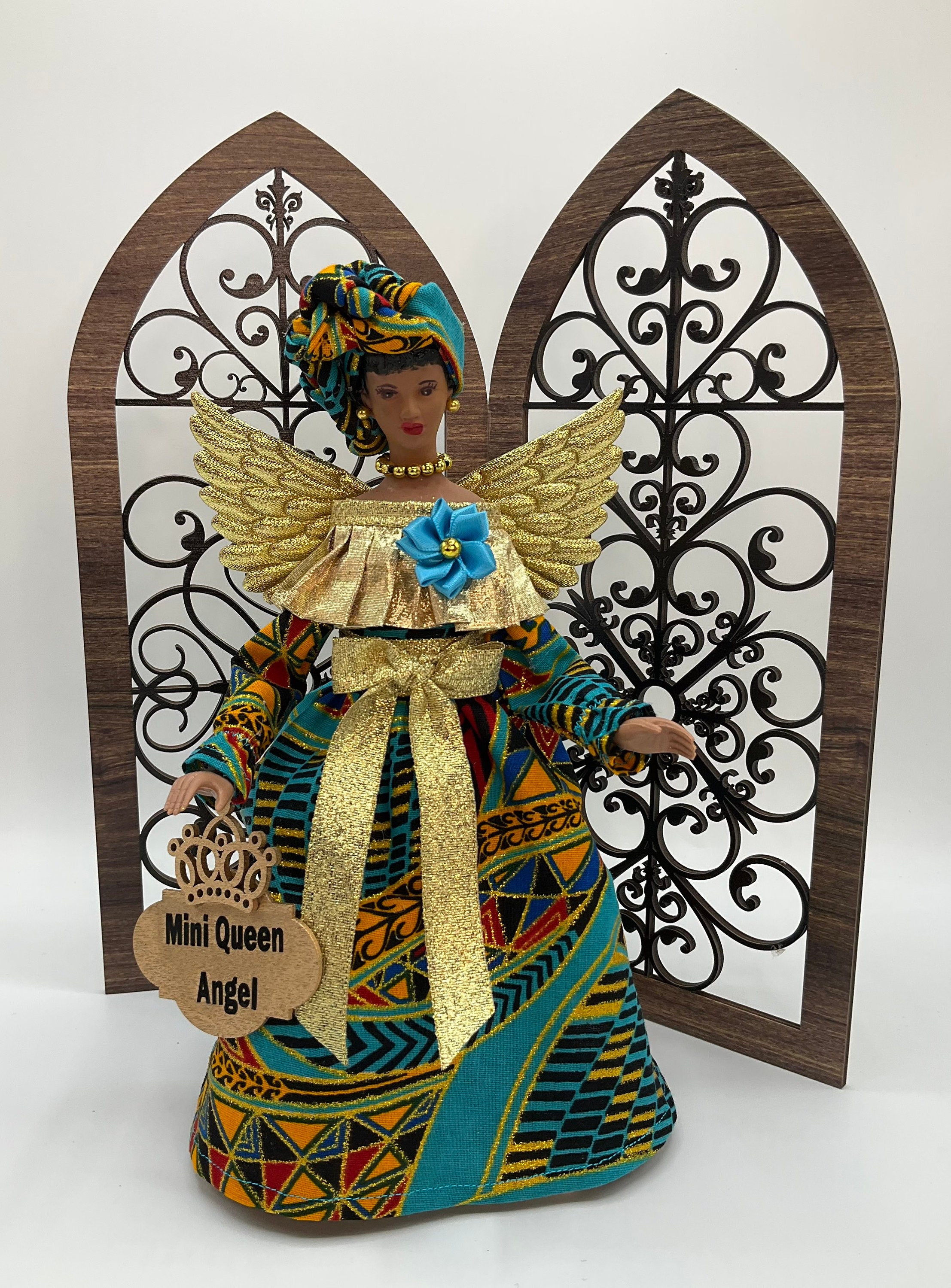 Small Tree Topper, African American Angel Tree Topper, Angels, Gold ...