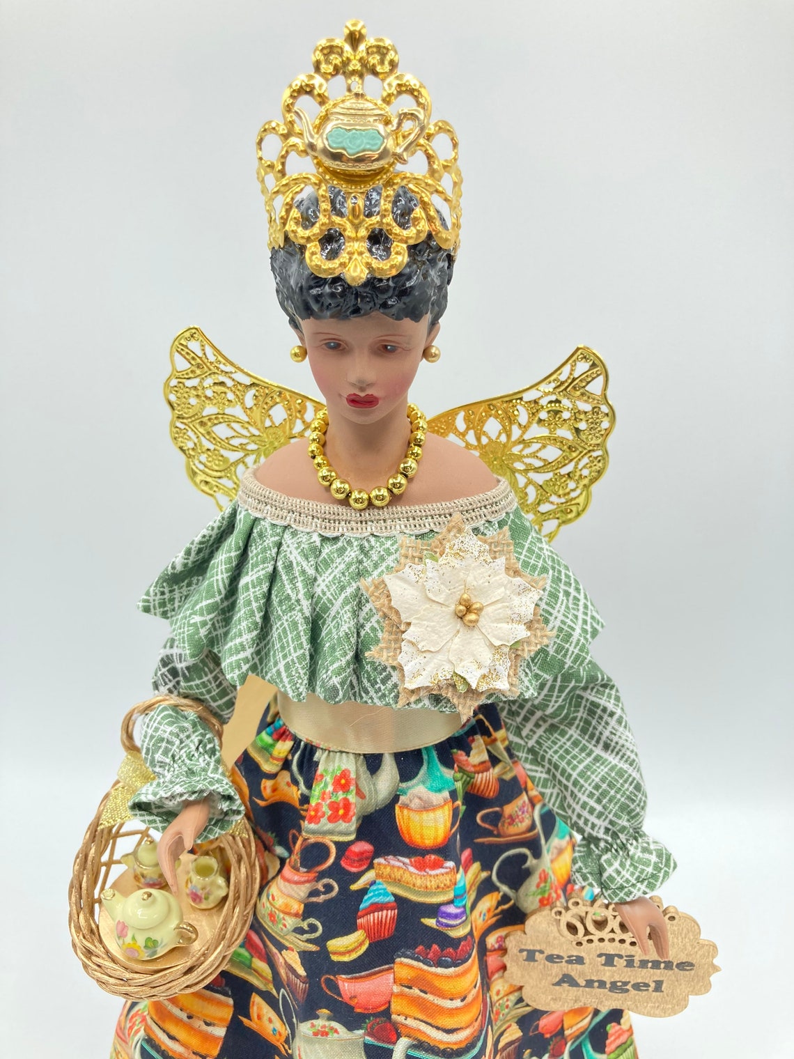 Black Angel Tree Topper Angel Tree Topper Christmas Angel | Etsy