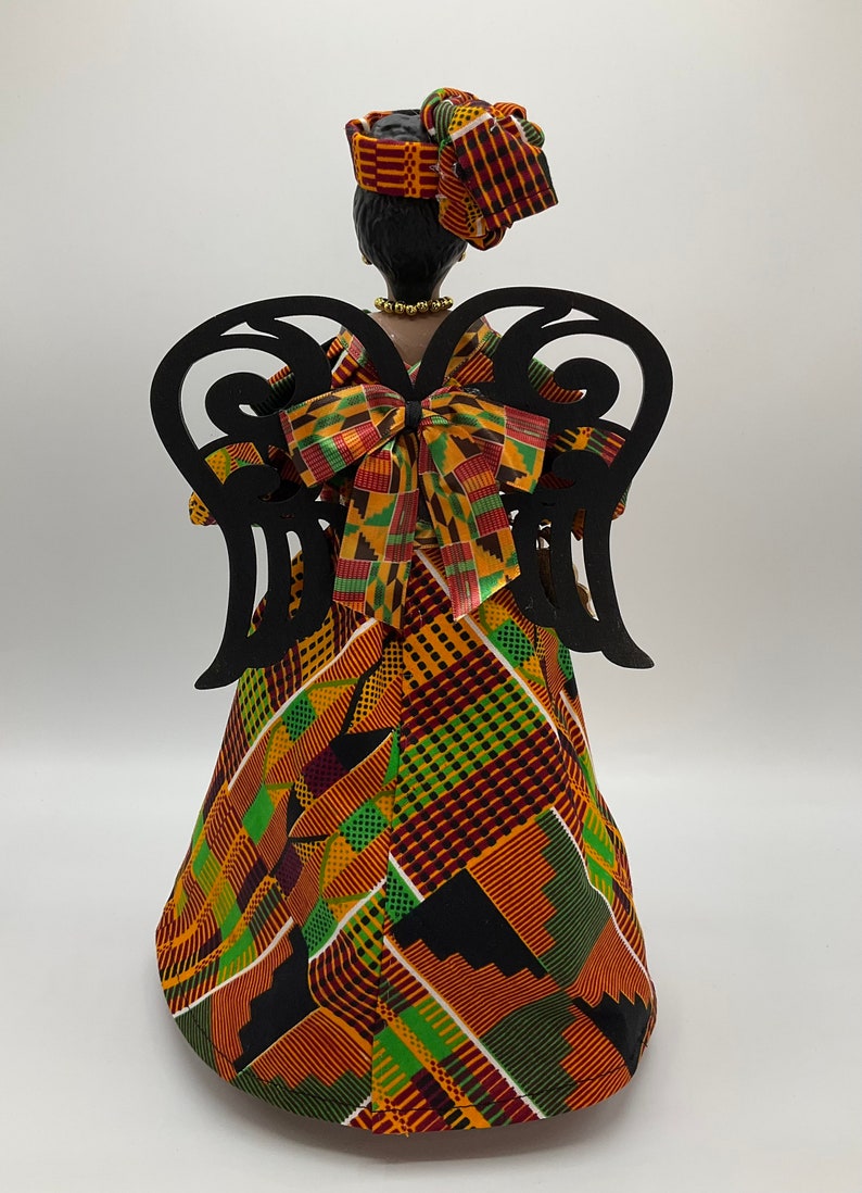 Afrocentric Angel Tree Topper African Kente Print Ethnic - Etsy