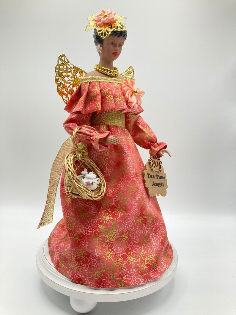 Black Angel Tree Topper, Angel Tree Topper, Christmas Angel Holding ...