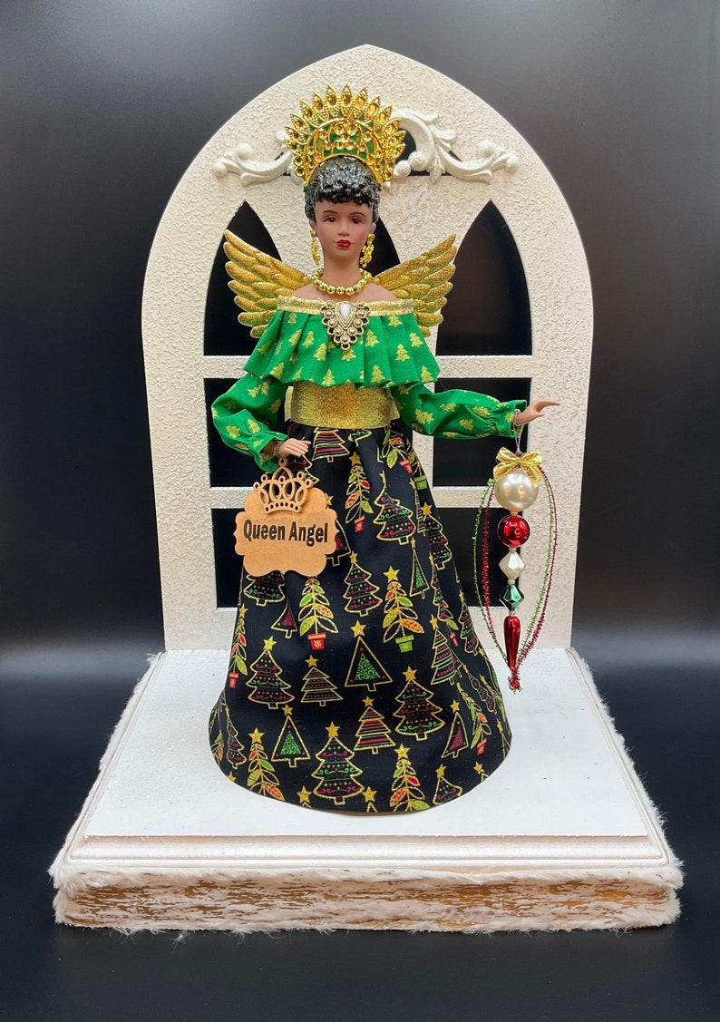 Handcrafted African American Queen Angel Tree Topper Holding - Etsy