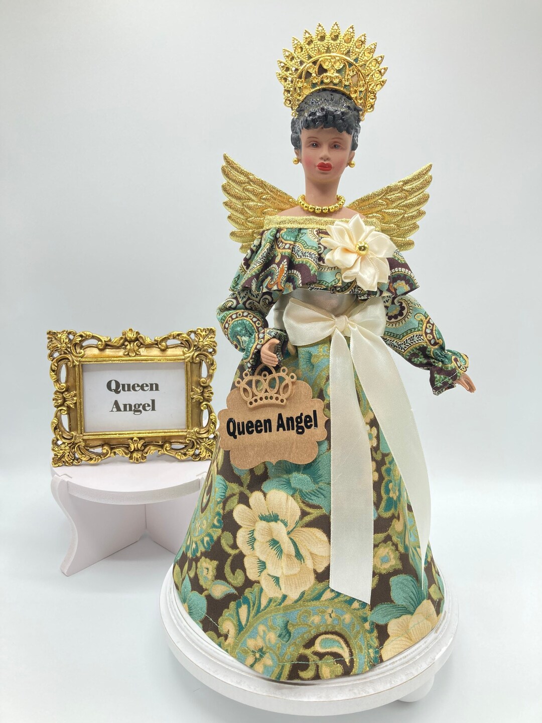 Hand-crafted Black Angel Tree Topper: Pride and Beauty for the Holidays ...