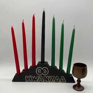Kwanzaa Set of Seven Figurines, Black Ethnic Figurines, Kinara ...