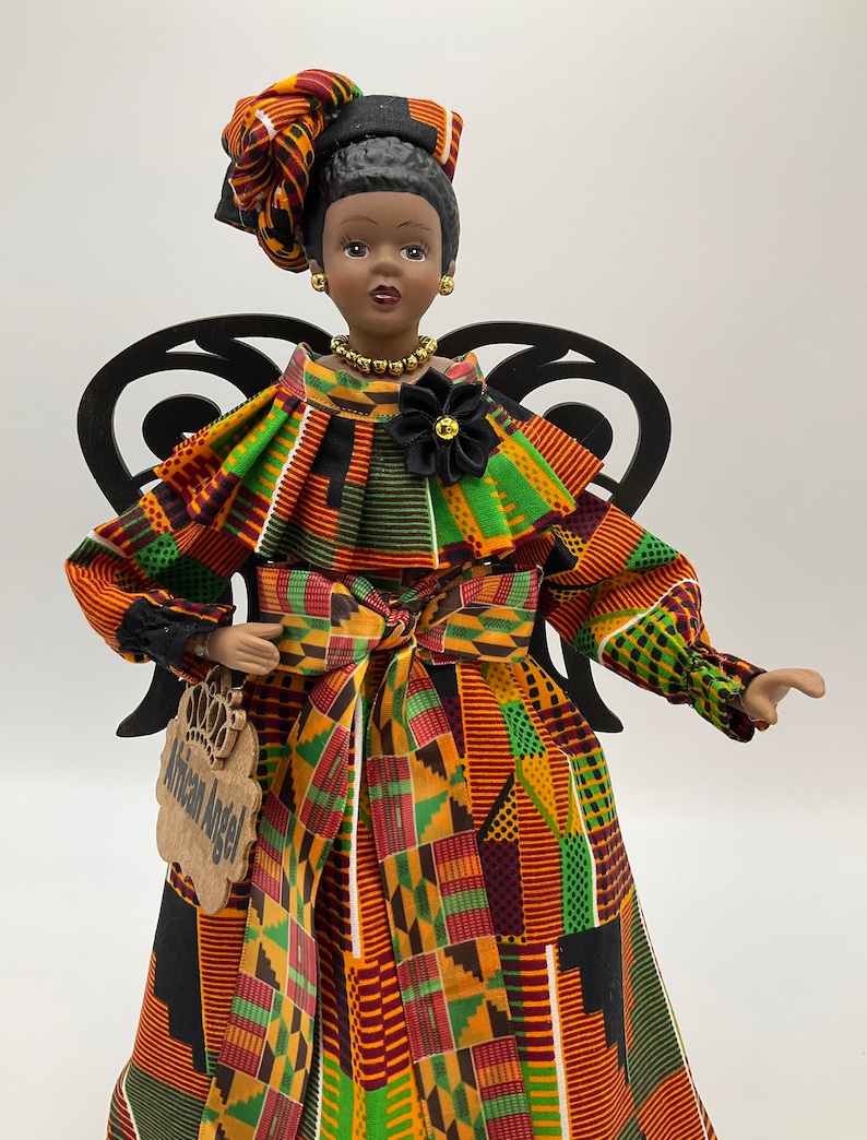 Afrocentric Angel Tree Topper African Kente Print Ethnic - Etsy
