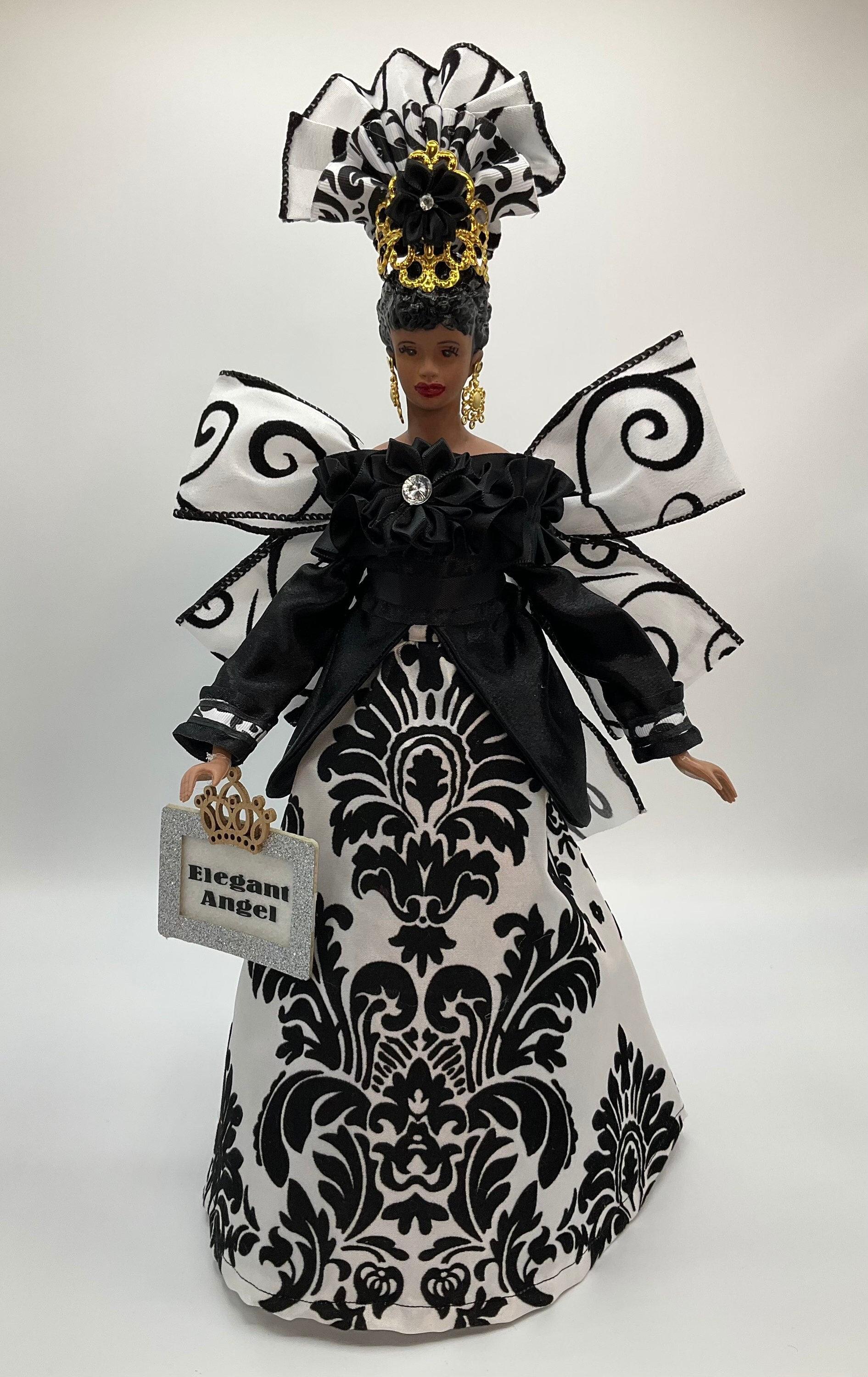 White & Black Angel Tree Topper, African American Angel Treetopper ...