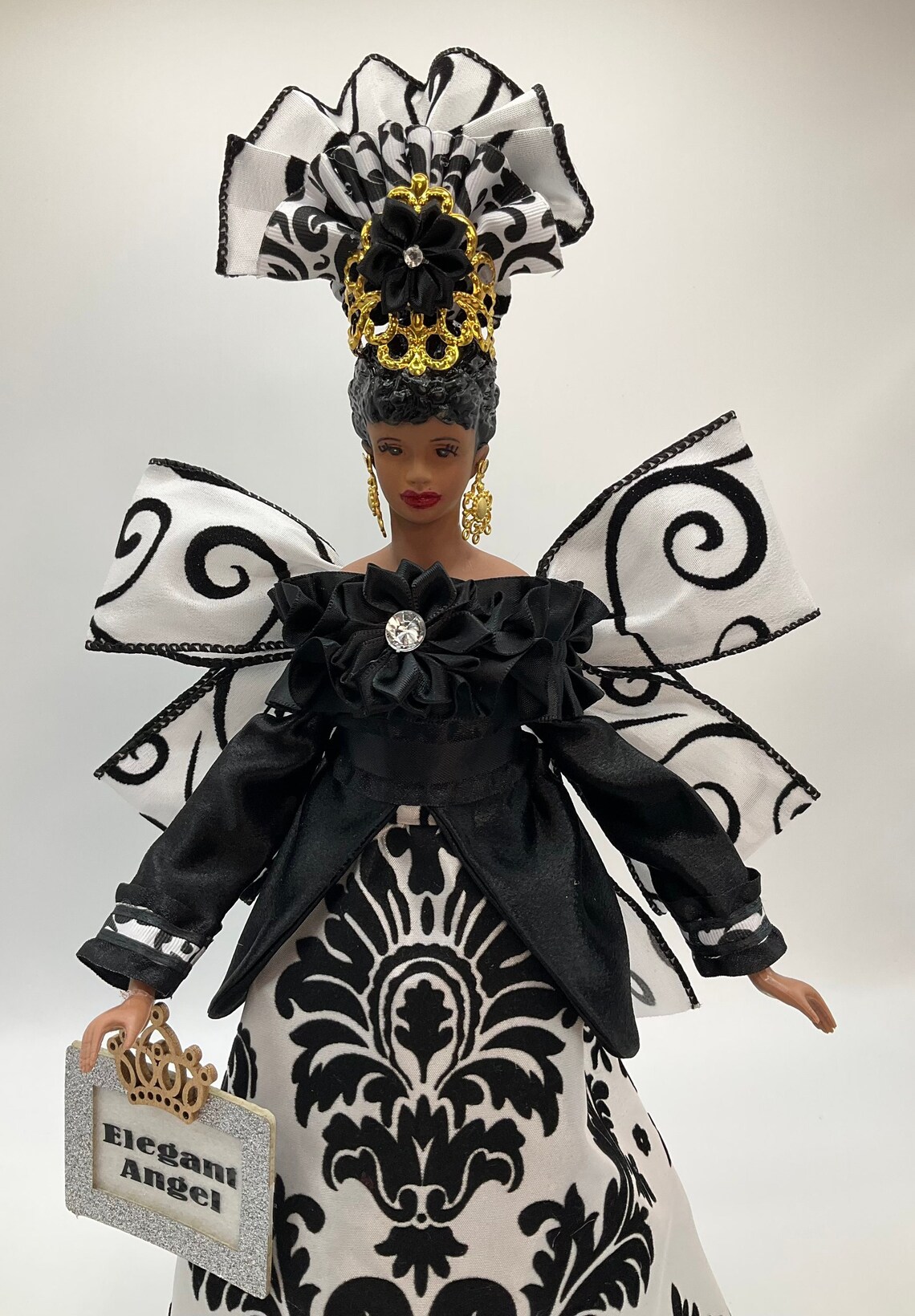 White & Black Angel Tree Topper African American Angel - Etsy