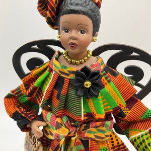 Afrocentric Angel Tree Topper, African Kente Print, Ethnic Christmas ...