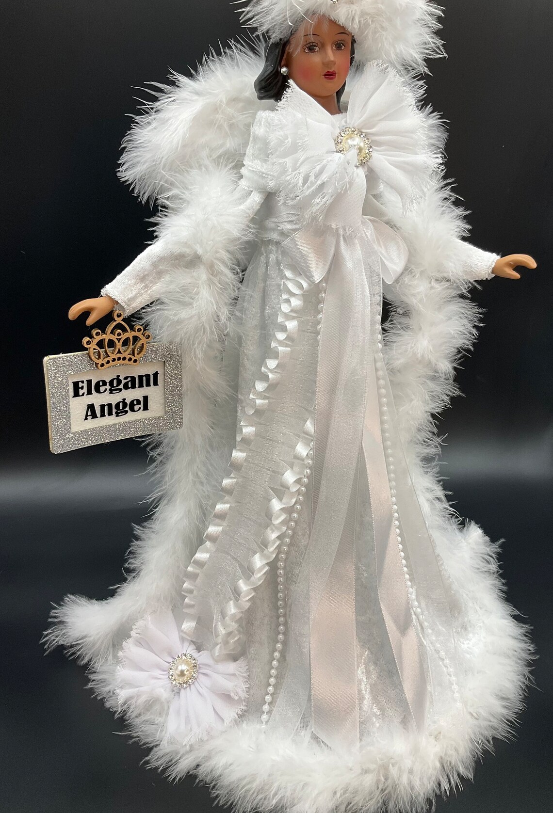 Winter White Angel Tree Topper African American Angel Tree - Etsy