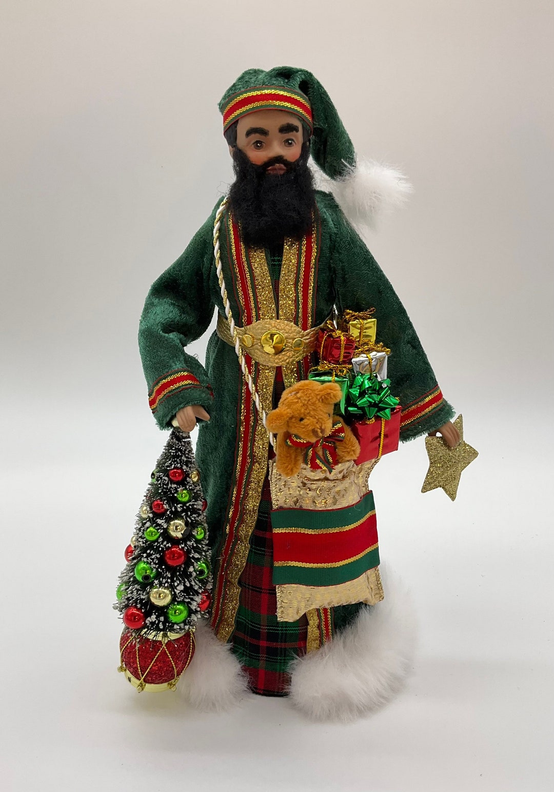 African American Santa Claus, Black Santa Figurine, Black Santa, Father ...