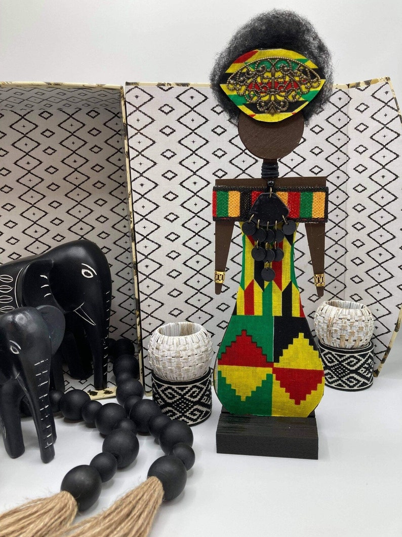 Afrocentric Handmade Cut Wood African Home Decor Ankara - Etsy
