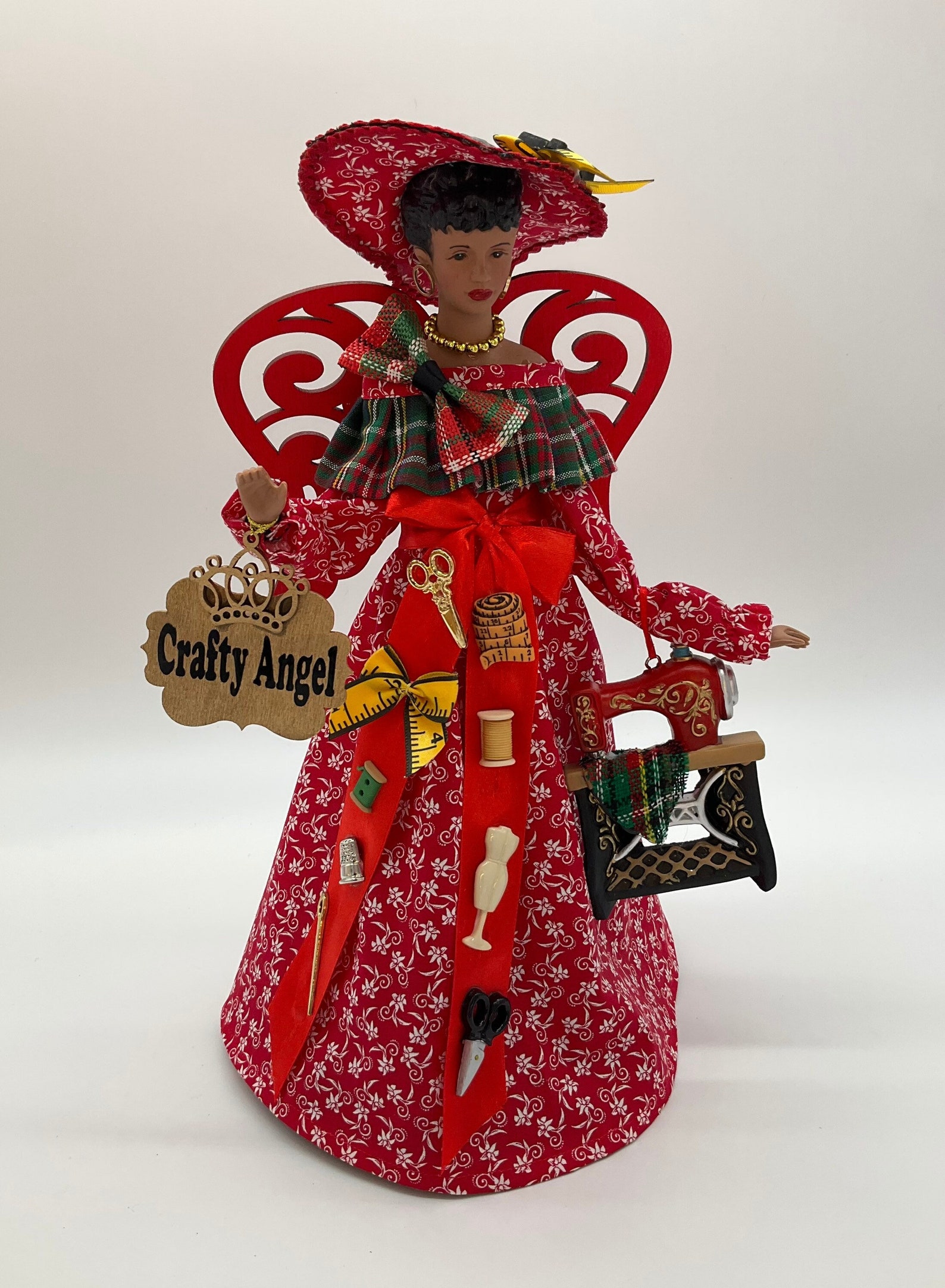 Handmade African American Angel Tree Topper Figurine Crafty - Etsy