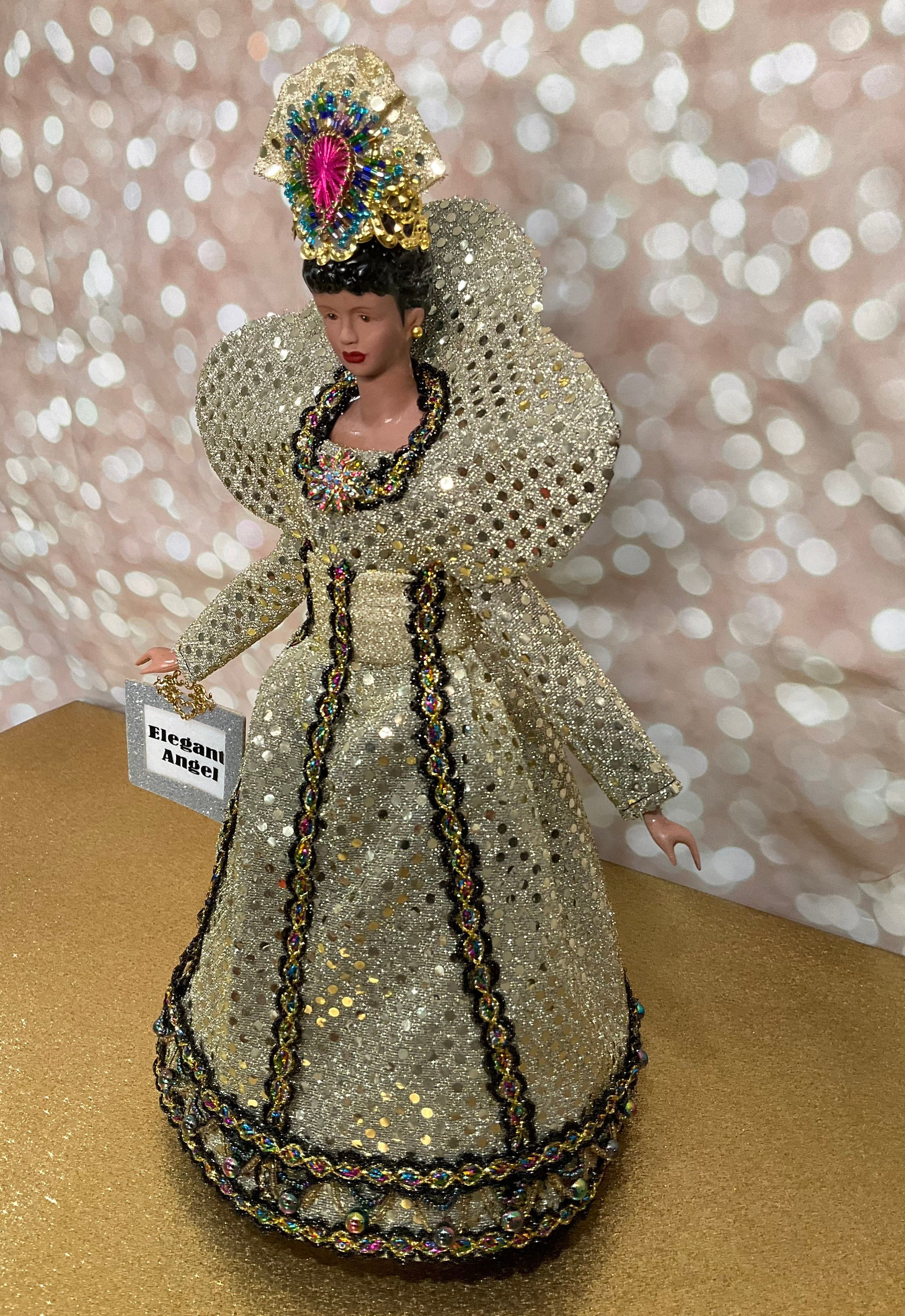 Elegant Gold Angel Tree Topper, African American Angel Tree Topper ...