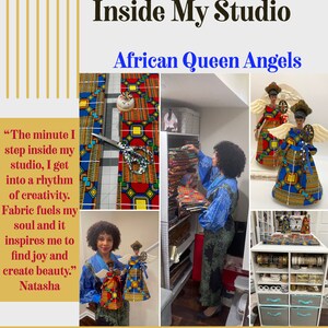 African Queen Angel Tree Topper - Handcrafted Vibrant Geometric Fabric ...