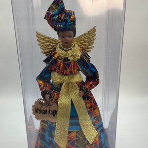 African Angel Tree Topper - Handcrafted 14 1/2 Inch Angel With Ankara ...